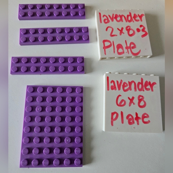 Lego | Toys | Lego Lavender Plate Set 2x8 6x8 334 3032 4pc Purple Flat ...